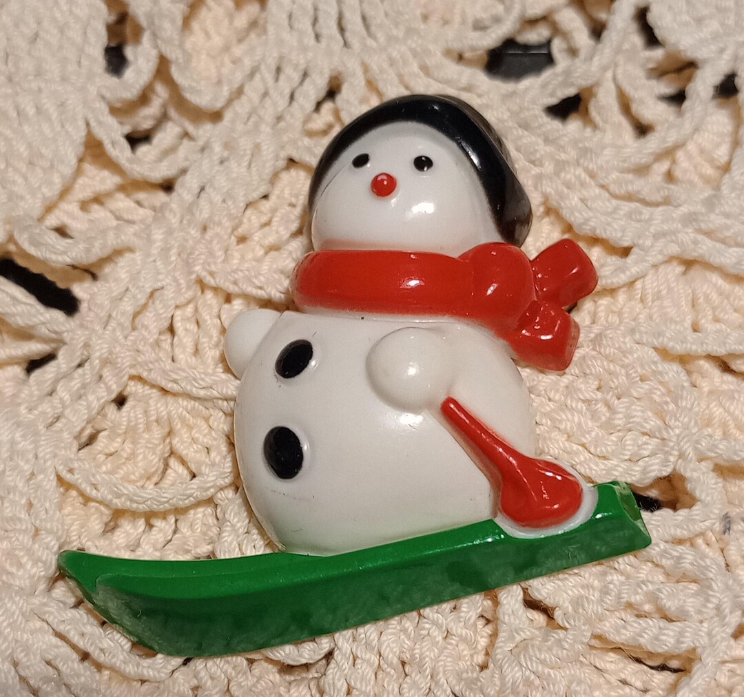Vintage Avon Plastic Snowman Pin Made in Hong Kong - Etsy