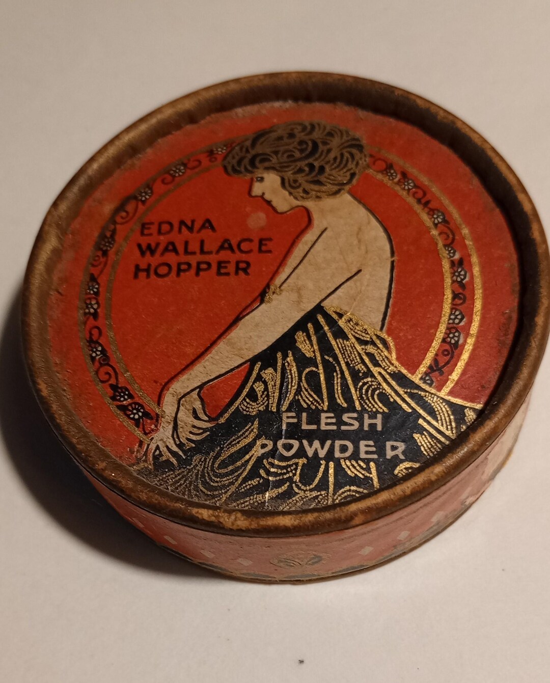 Antique Edna Wallace Hopper Flesh Powder Container - Etsy