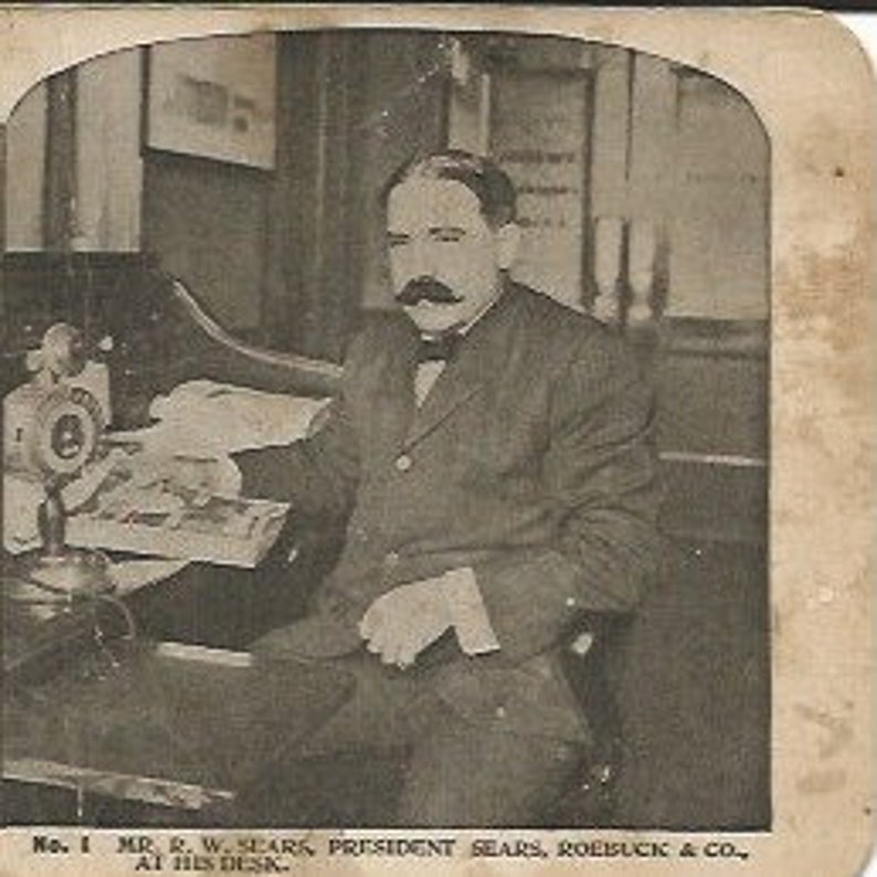 Antique R W Sears President of Sears Roebuck & Co Stereoview - Etsy