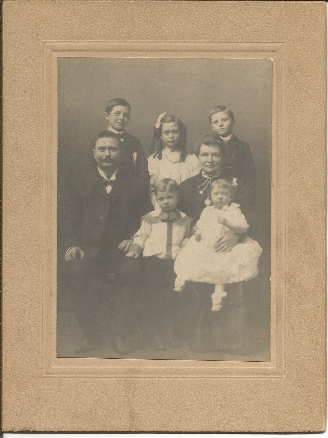 Antique Cabinet Card Family Photograph - Etsy