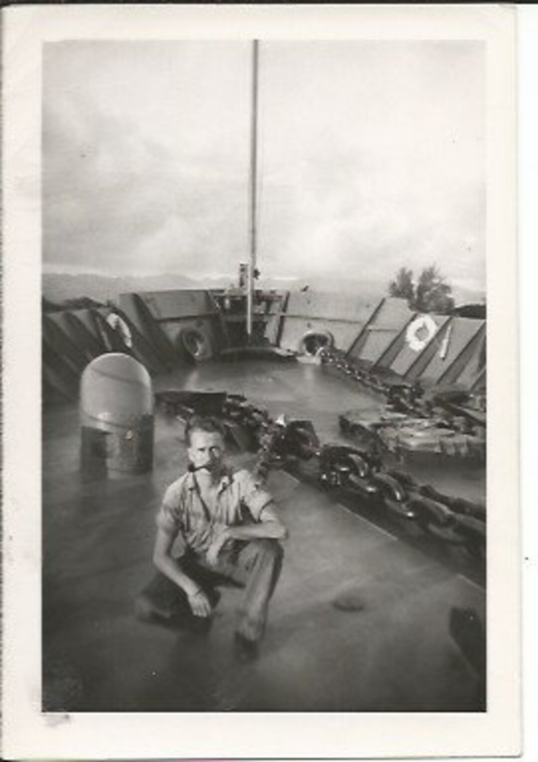 Vintage WWII Navy Sailor Smoking Pipe Photograph - Etsy