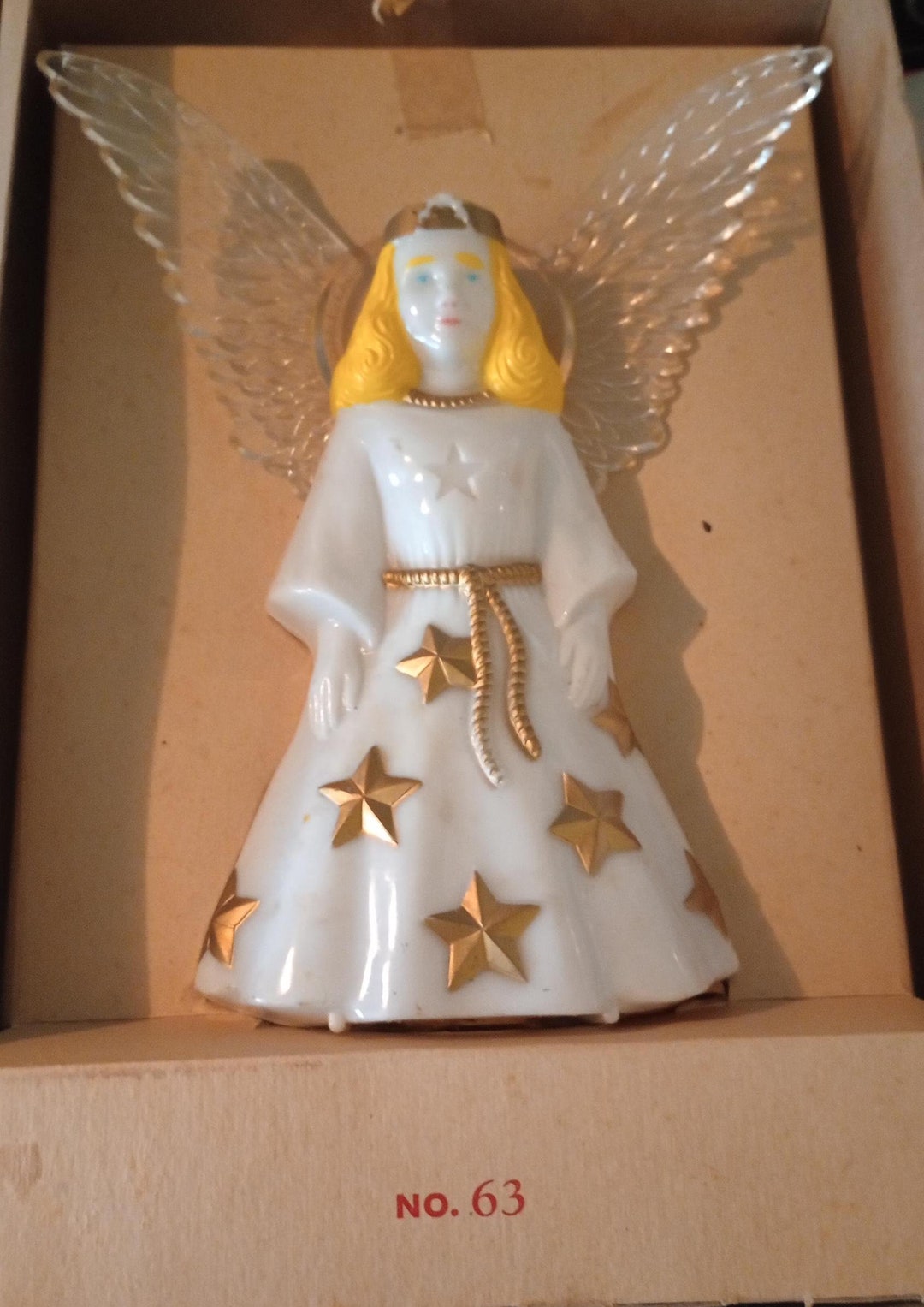 Vintage Paramount Lighted Plastic Tree Topper Angel 1940's - Etsy