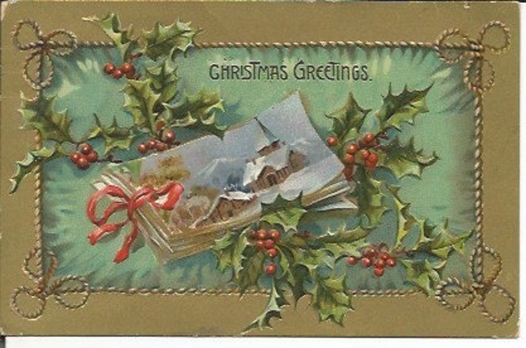 Antique 1911 Raphael Tuck Embossed Christmas Postcard - Etsy