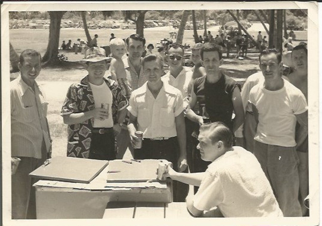 Vintage 1950's Men at Beach Photograph Black and White 5x7 - Etsy