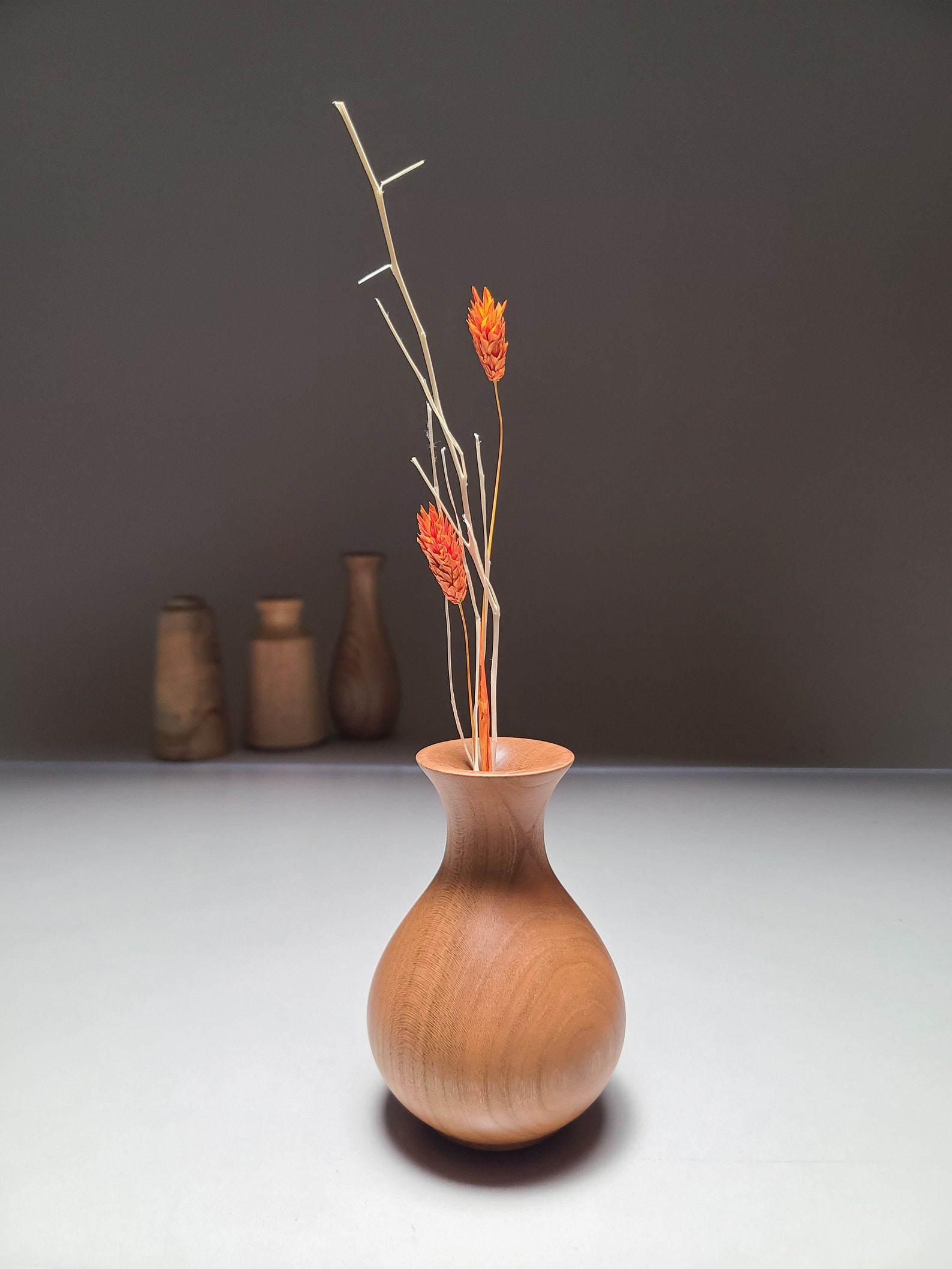Twig Pot, Cherry Small Vase, Wood Vase for Flowers, Small Vase for ...