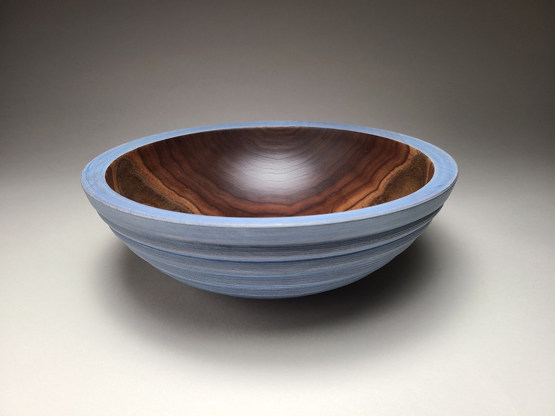 Food Serving Bowl, Walnut Hand Turned Bowl, 9" Wood Bowl, Wooden ...