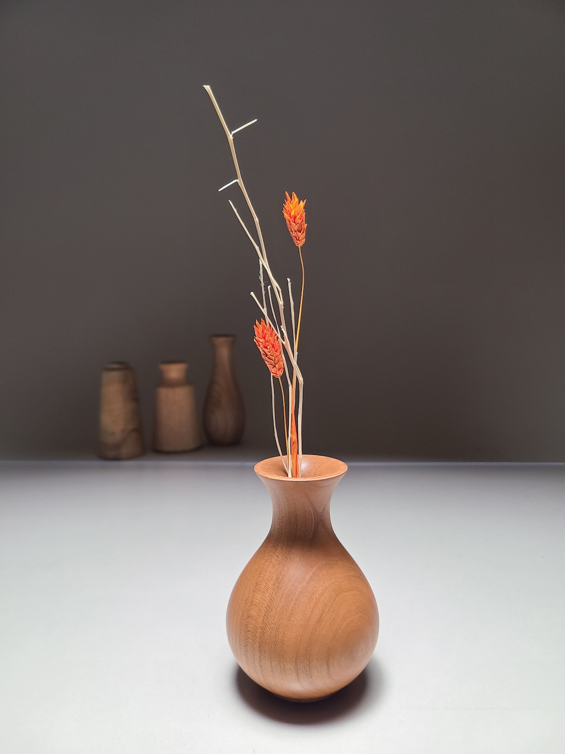 Twig Pot Cherry Small Vase Wood Vase for Flowers Small Vase - Etsy