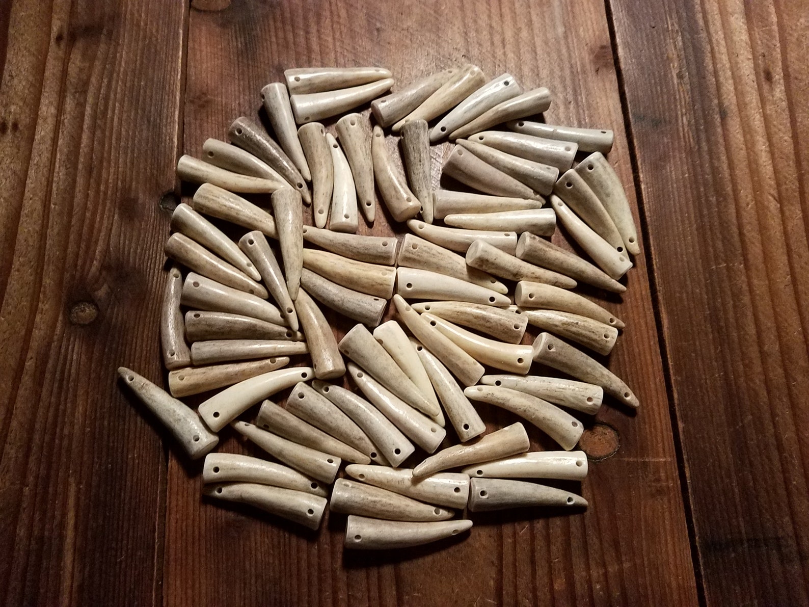 1-3/4" Real Deer Antler Tips Double Drilled Link Antler Tips Antler ...