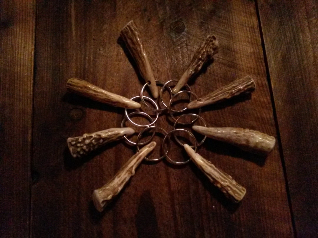 Guardian Deer Antler Key Ring Shed Antler Tip Brow Tine Whitetail ...