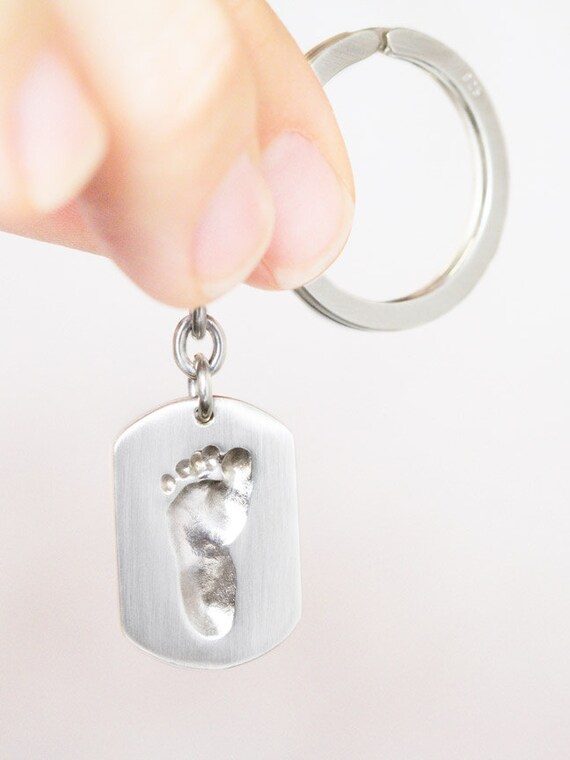 Actual Footprint Keychain Personalized Custom Keychain | Etsy