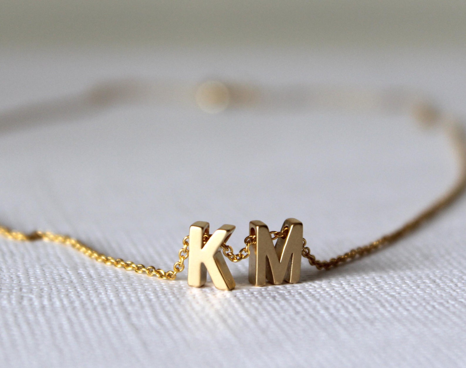 Gold Plated Monogram Necklace: Dainty Initial Letter Necklace - Etsy