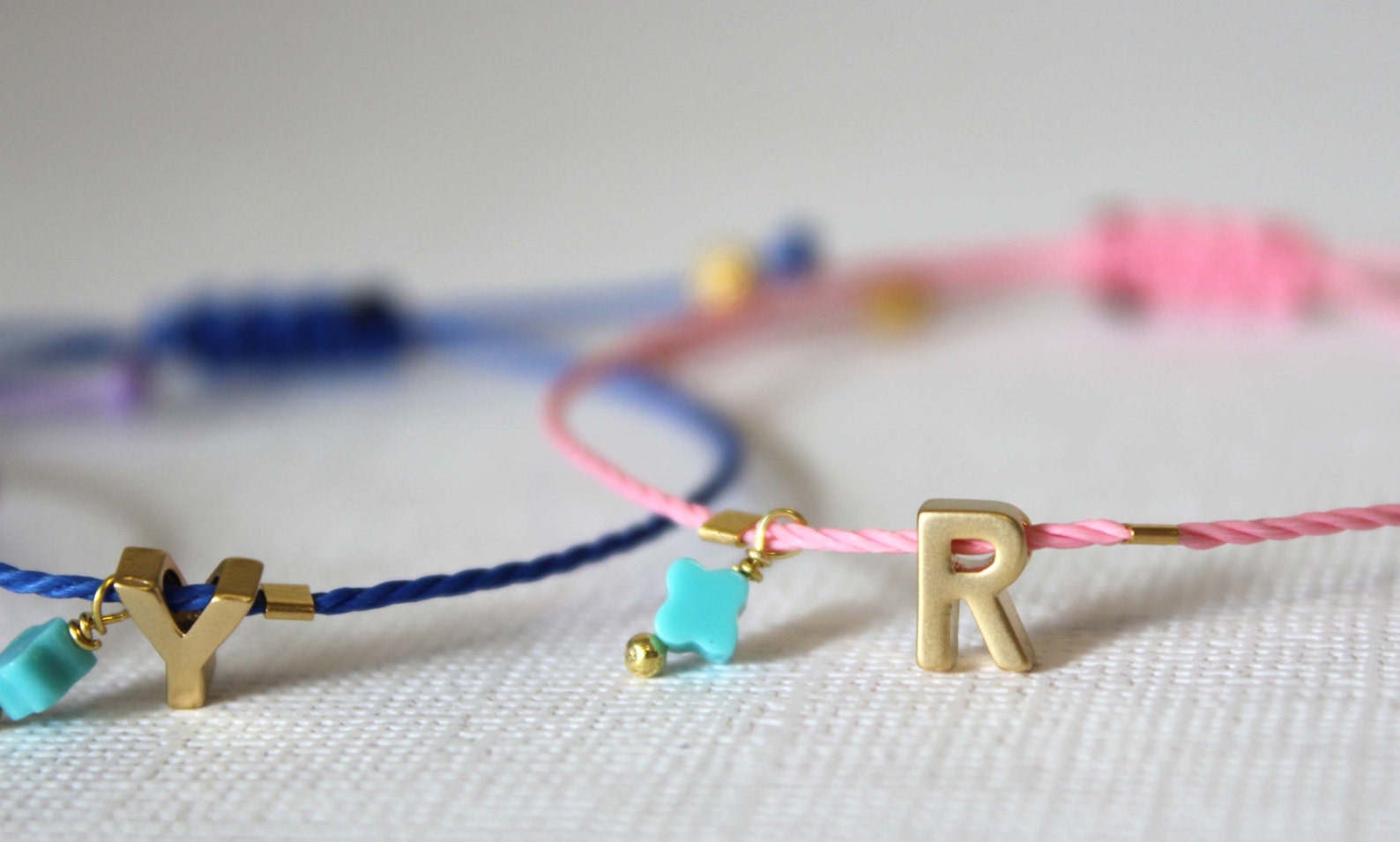 Gold Letter Bracelet Initial Friendship Bracelet Adjustable - Etsy