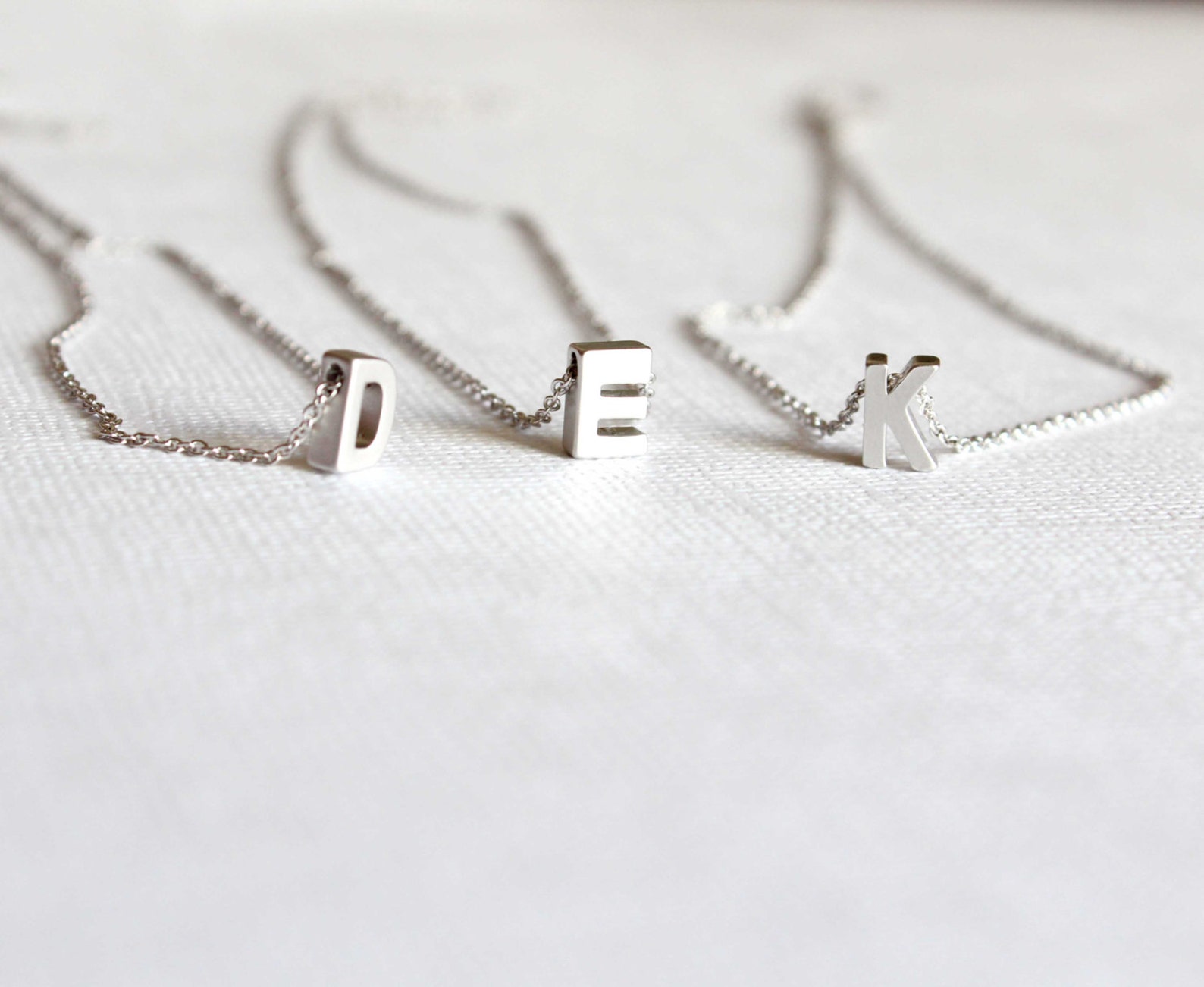 Silver Initial Necklace Letter Necklace Personalized - Etsy