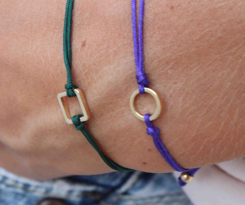 Square Bracelet Geometric Friendship Bracelet Gold Plated - Etsy