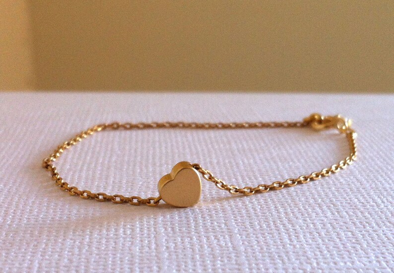 Tiny Heart Bracelet , Dainty Everyday Jewelry , Simple Love Bracelet ...