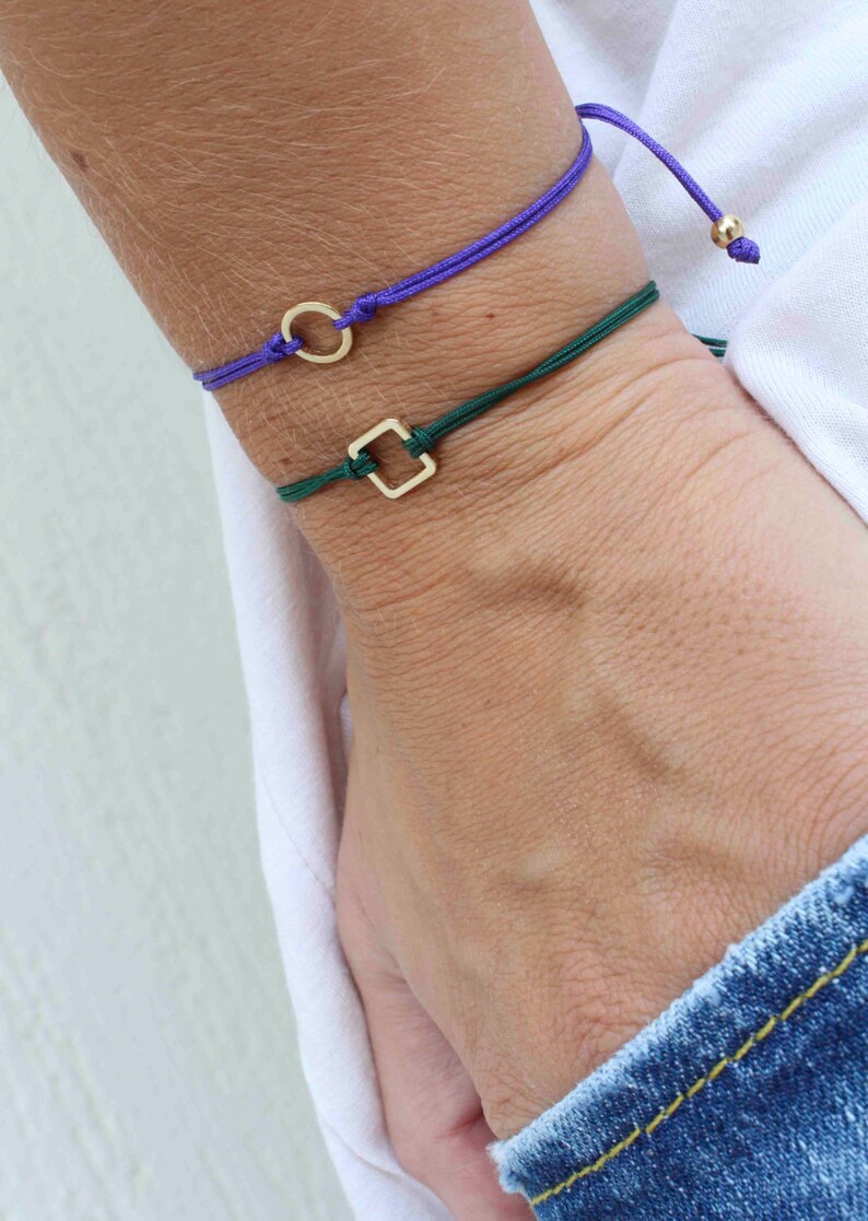 Square Bracelet Geometric Friendship Bracelet Gold Plated - Etsy