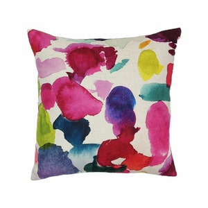Bluebellgray ABSTRACT Funky Cushion Cover in Colourful Watercolour ...