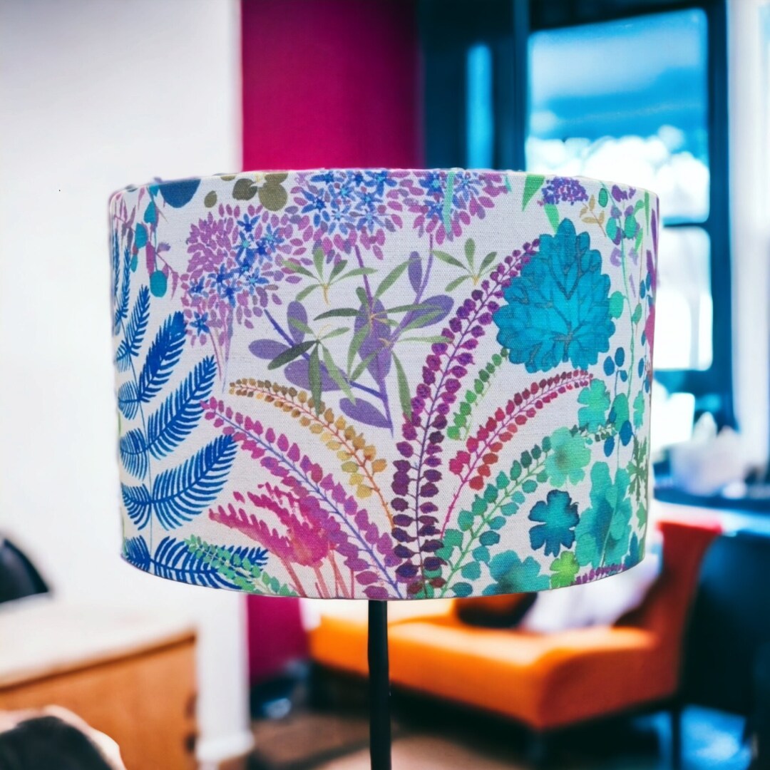 LIBERTY Floral Drum Lampshade Fresco Nesfield Lagoon Botanical - Etsy