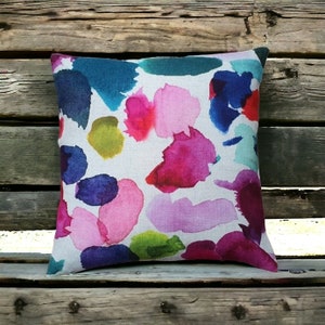 Bluebellgray ABSTRACT Funky Cushion Cover in Colourful Watercolour ...