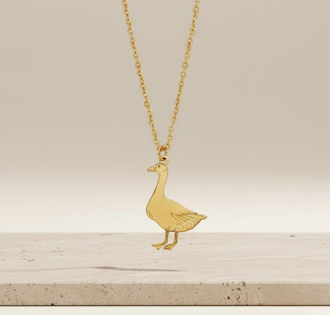 Sterling Silver Goose Pendant: Nature Inspired Bird Necklace - Etsy