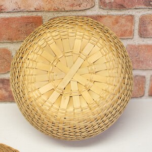 Round Splint Ash Sweet Grass Hand Made Covered Basket Storage Basket ...