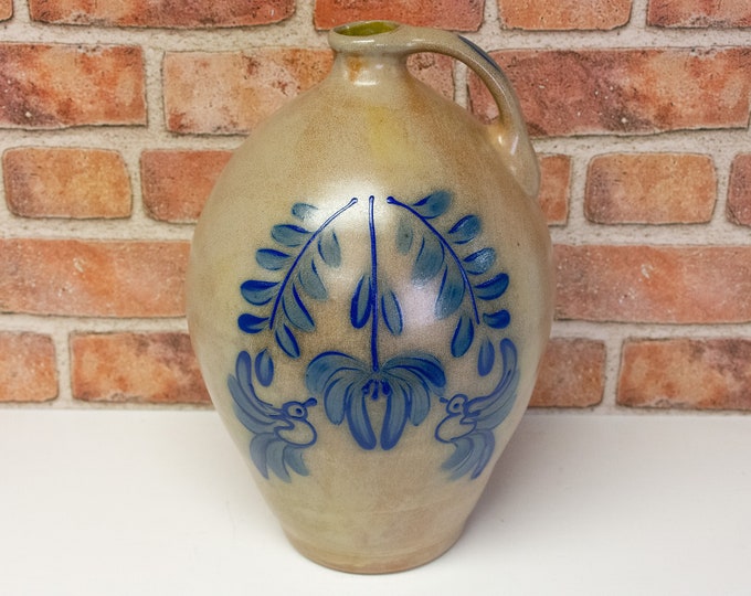Vintage Stoneware Beaumont Pottery Blue Decorated Stoneware Jug Love ...