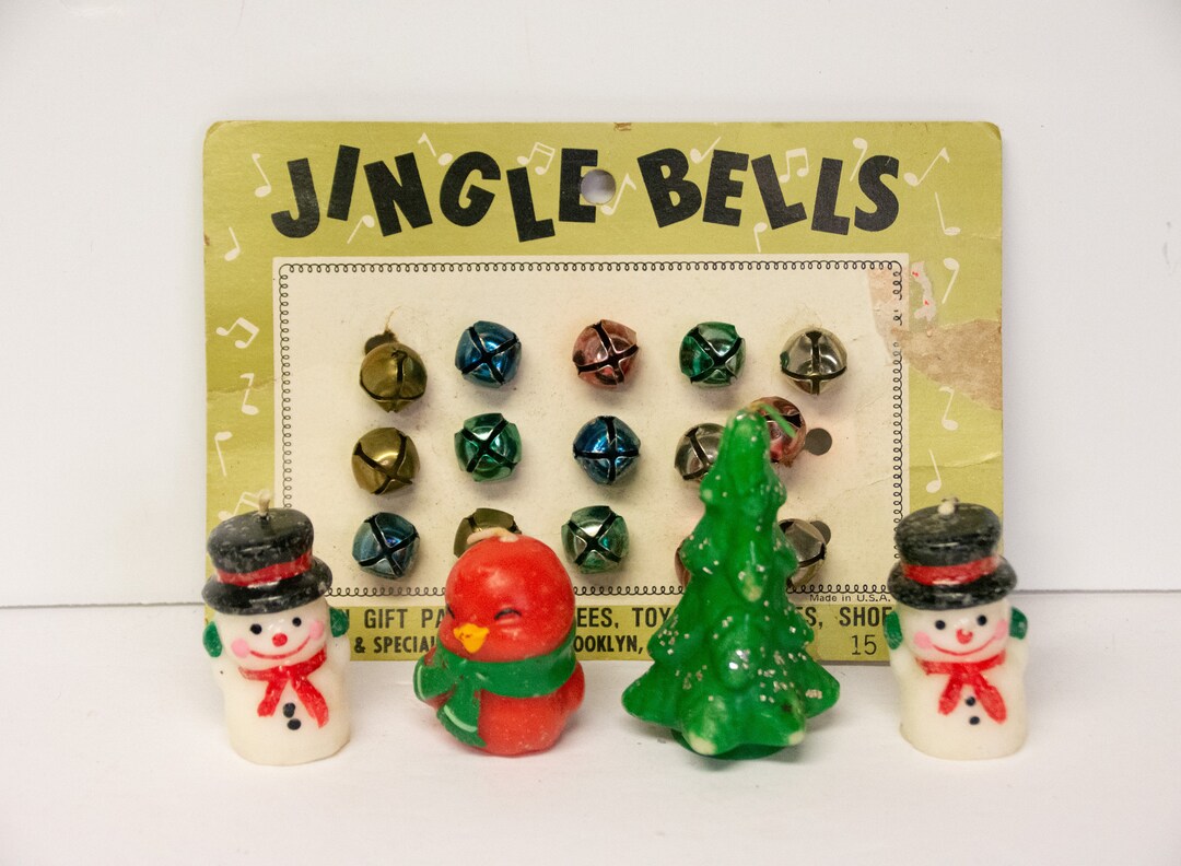 Vintage Christmas Holiday Assortment Candles Jingle Bells Table Top ...