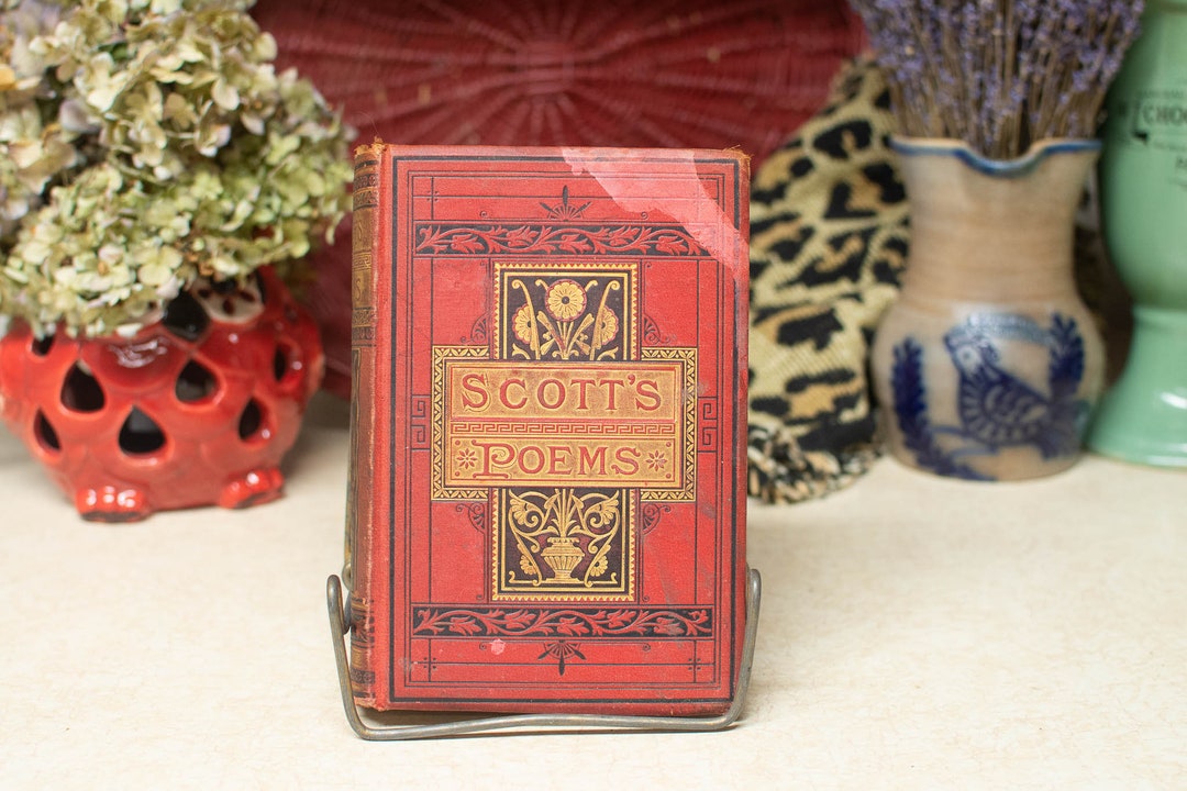 Vintage Scotts Poems Book Red Black and Gold Hardcover - Etsy