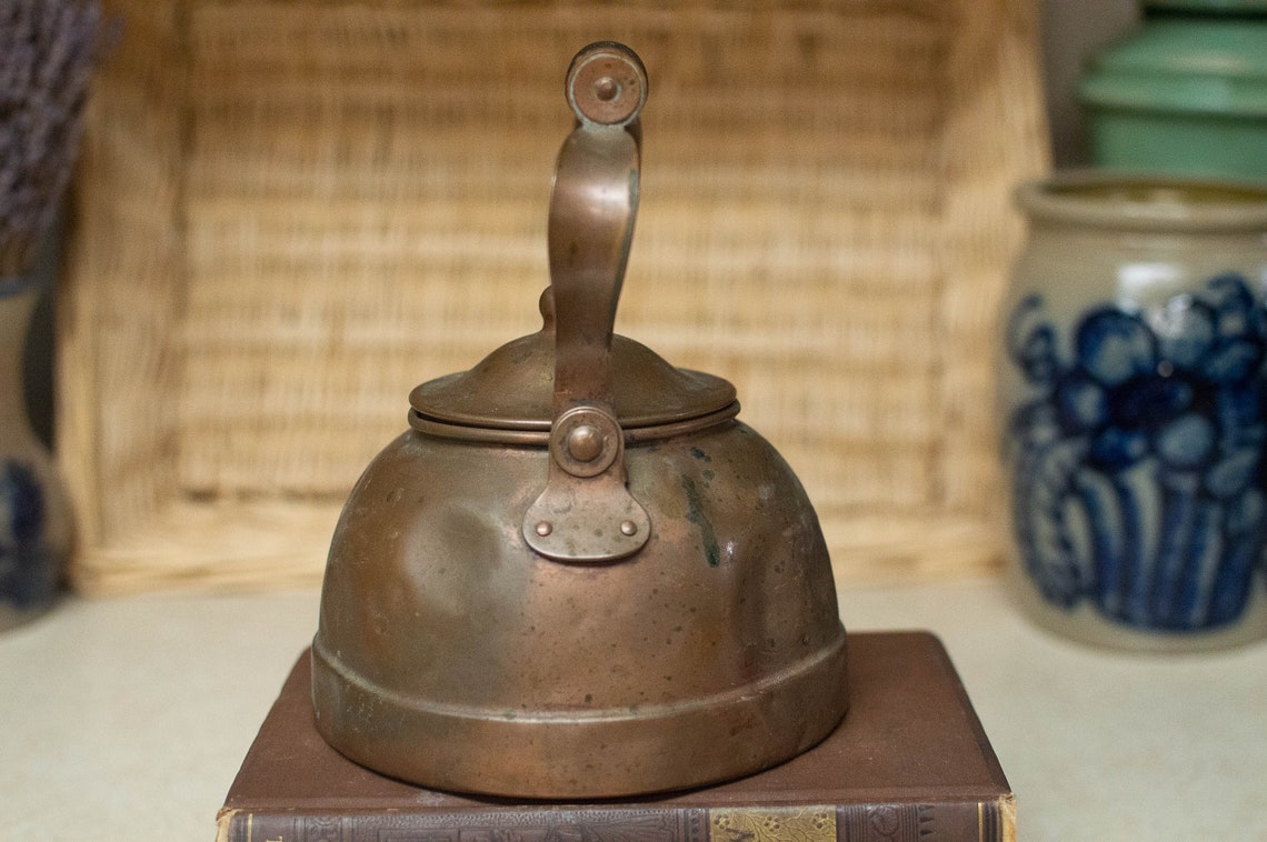 Primitive Small Copper Kettle With Matching Lid - Etsy