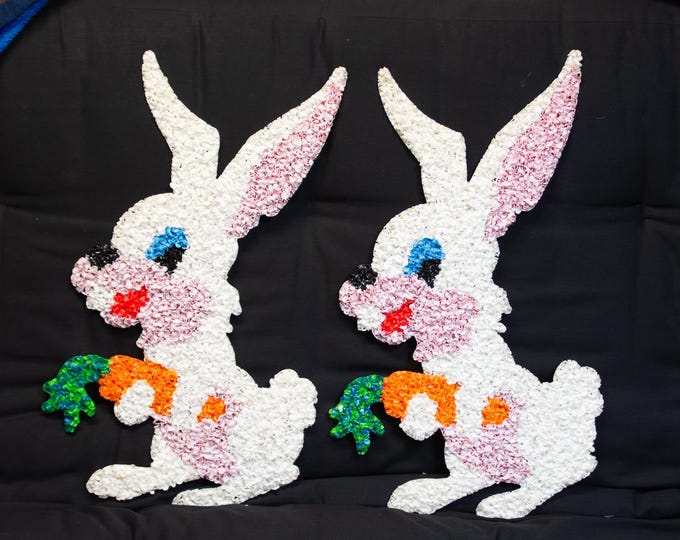 Vintage Melted Plastic Popcorn Easter Bunny Confetti Rabbit - Etsy