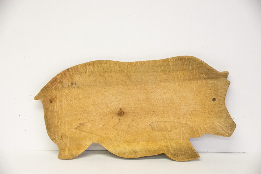Vintage Charcuterie Figural Pig Shaped Cutting Board Primitive ...