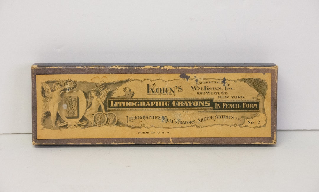Antique Cardboard Korn's Lithographic Crayons in Pencil Form Artista ...