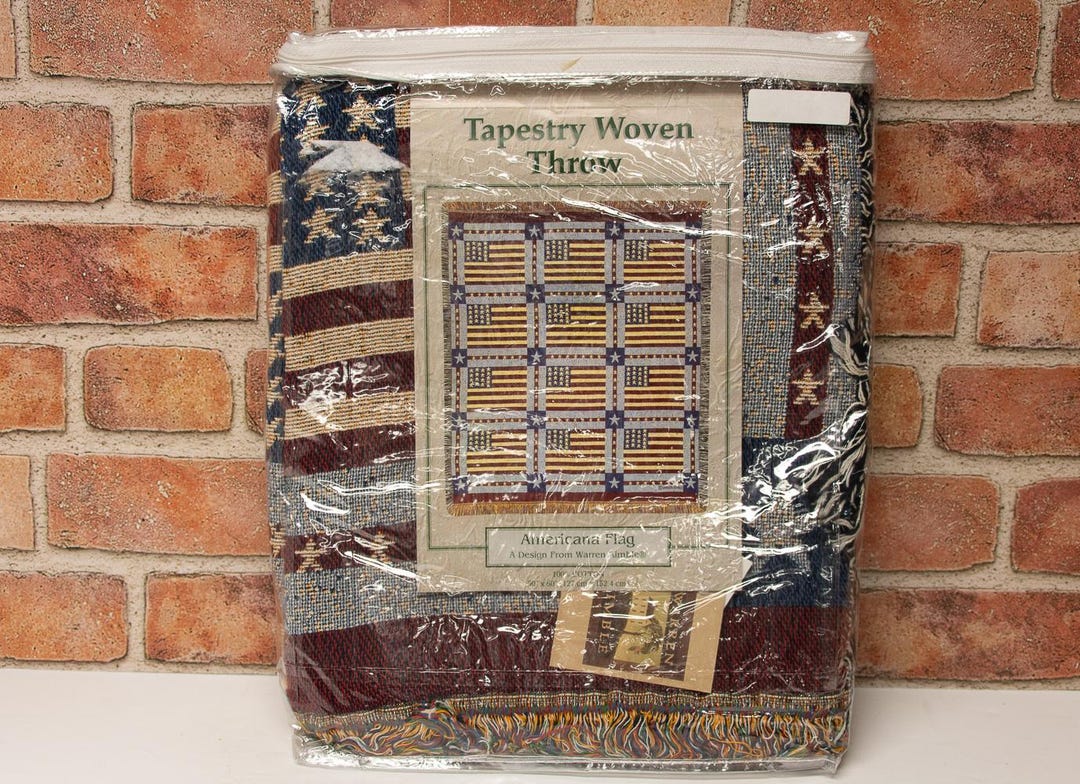 Vintage New in Package Americana Flag Warren Kimble Design Tapestry ...