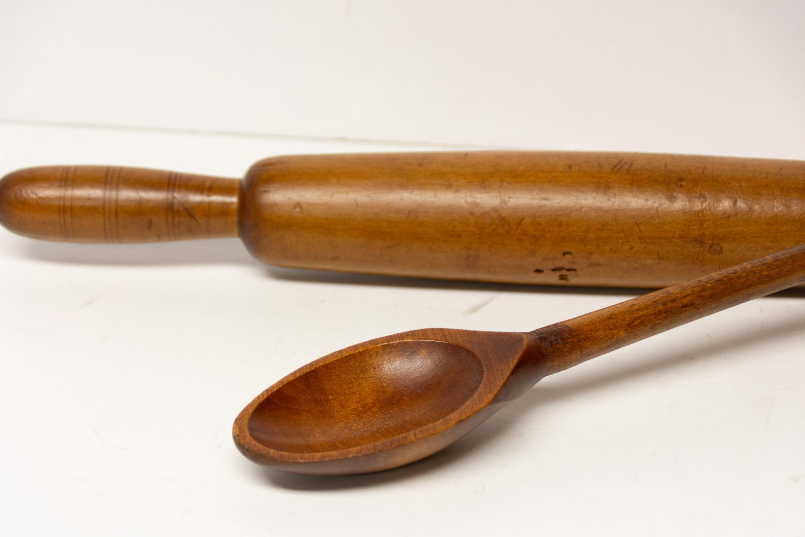 Antique Kitchen Wood Utensils Baking Tools Pastry Dough Rolling Pin and ...