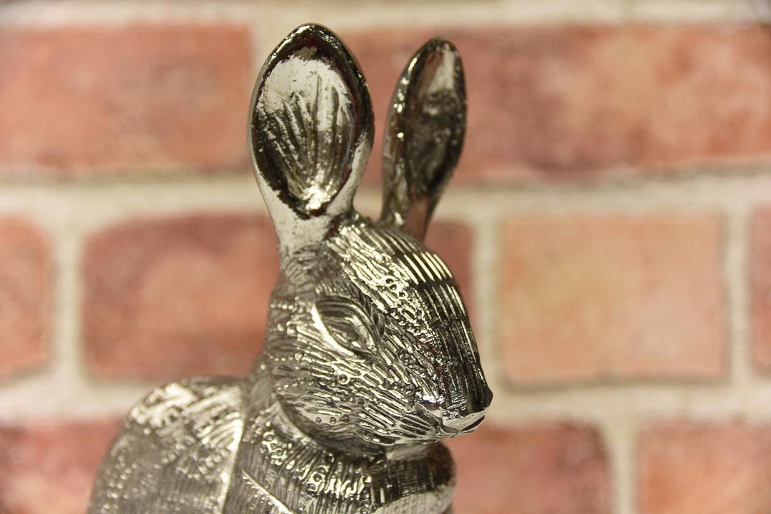 Vintage Bright Finish Metal Full Body Rabbit Woodland Creature Seated ...