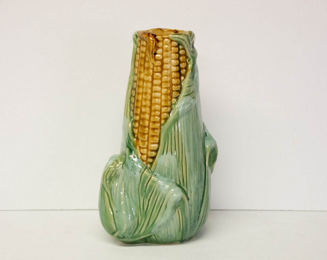 Rare Vintage Antique Heavy Majolica Pottery Corn Stalk Figural Flower ...