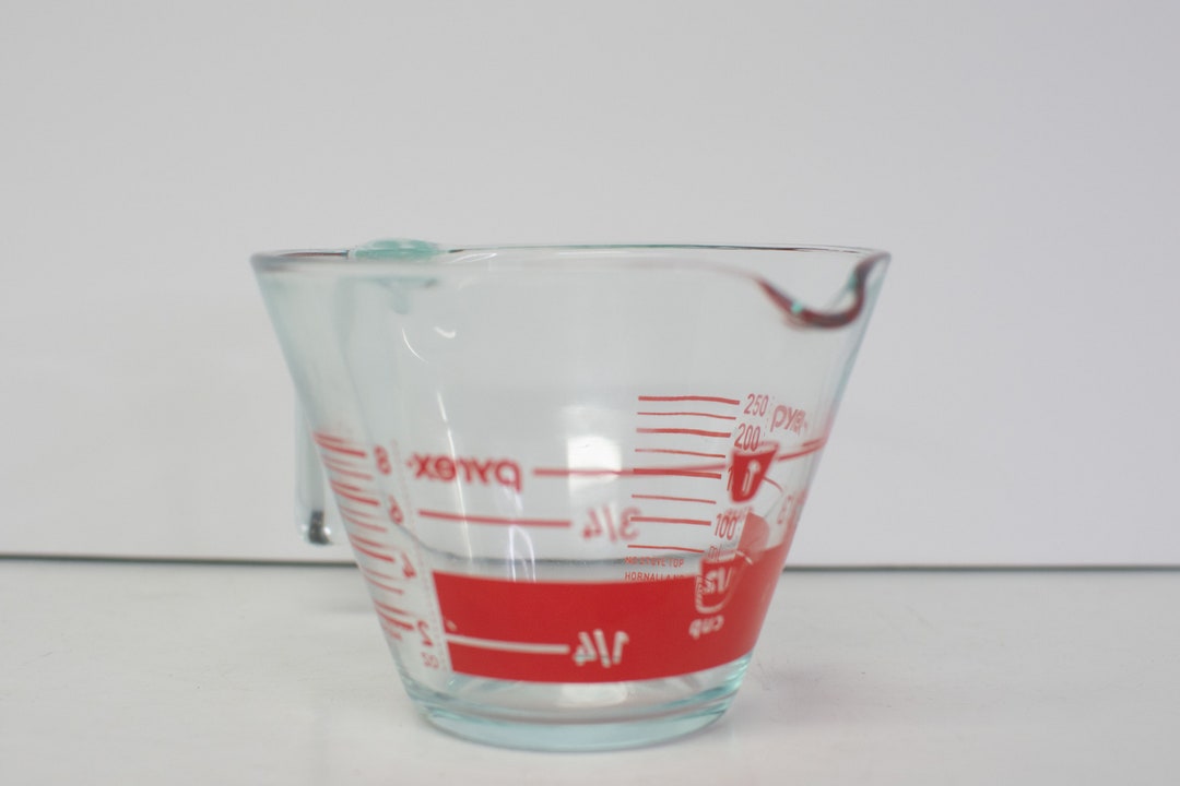 Vintage Red Enameled Glass Pyrex 1 Cup Cone Shaped Measuring Cup - Etsy
