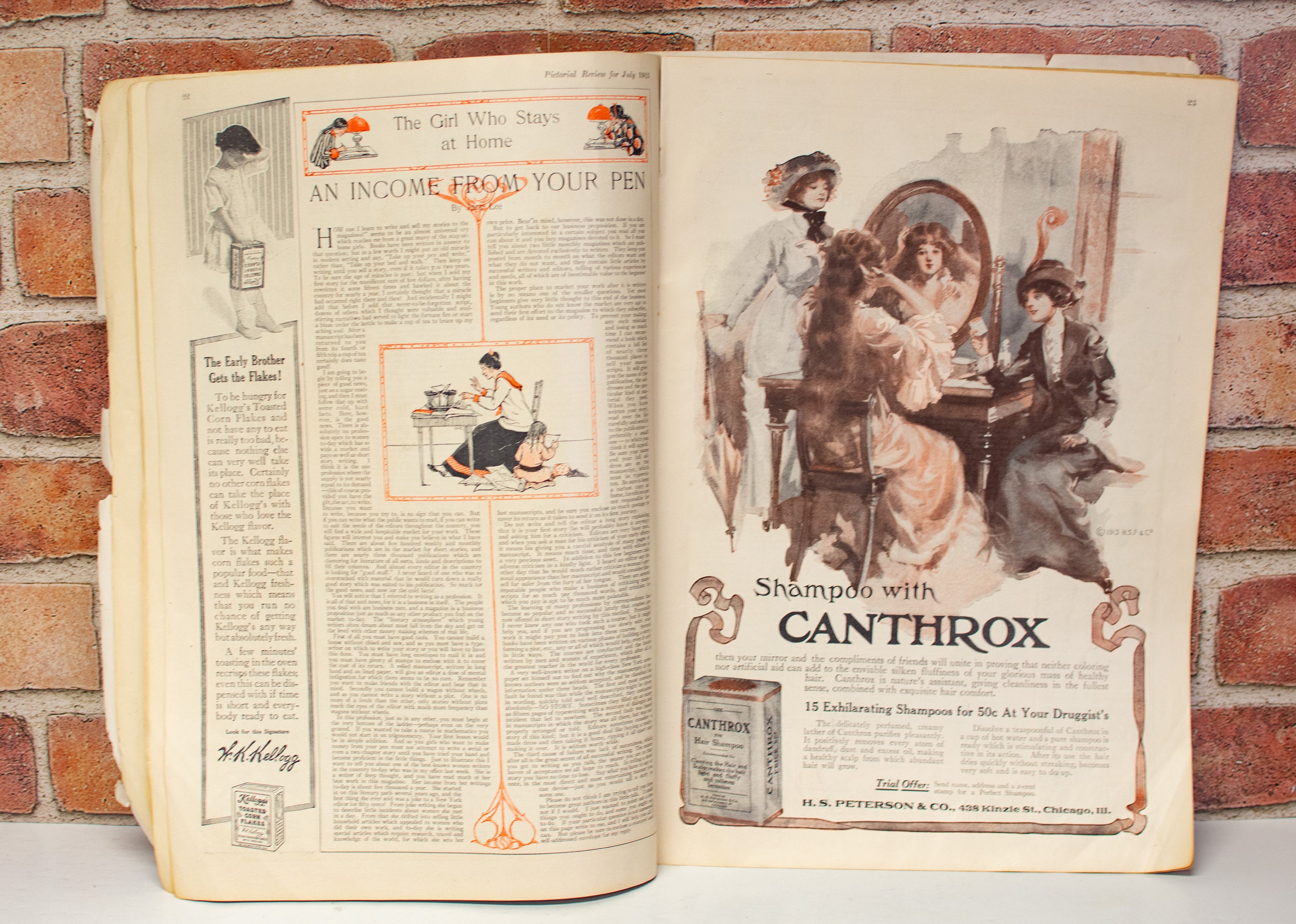 Antique Pictorial Review Magazine July 1913 Coca-cola Kodak Print Ads ...
