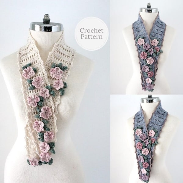 Scarf With Flowers - Etsy