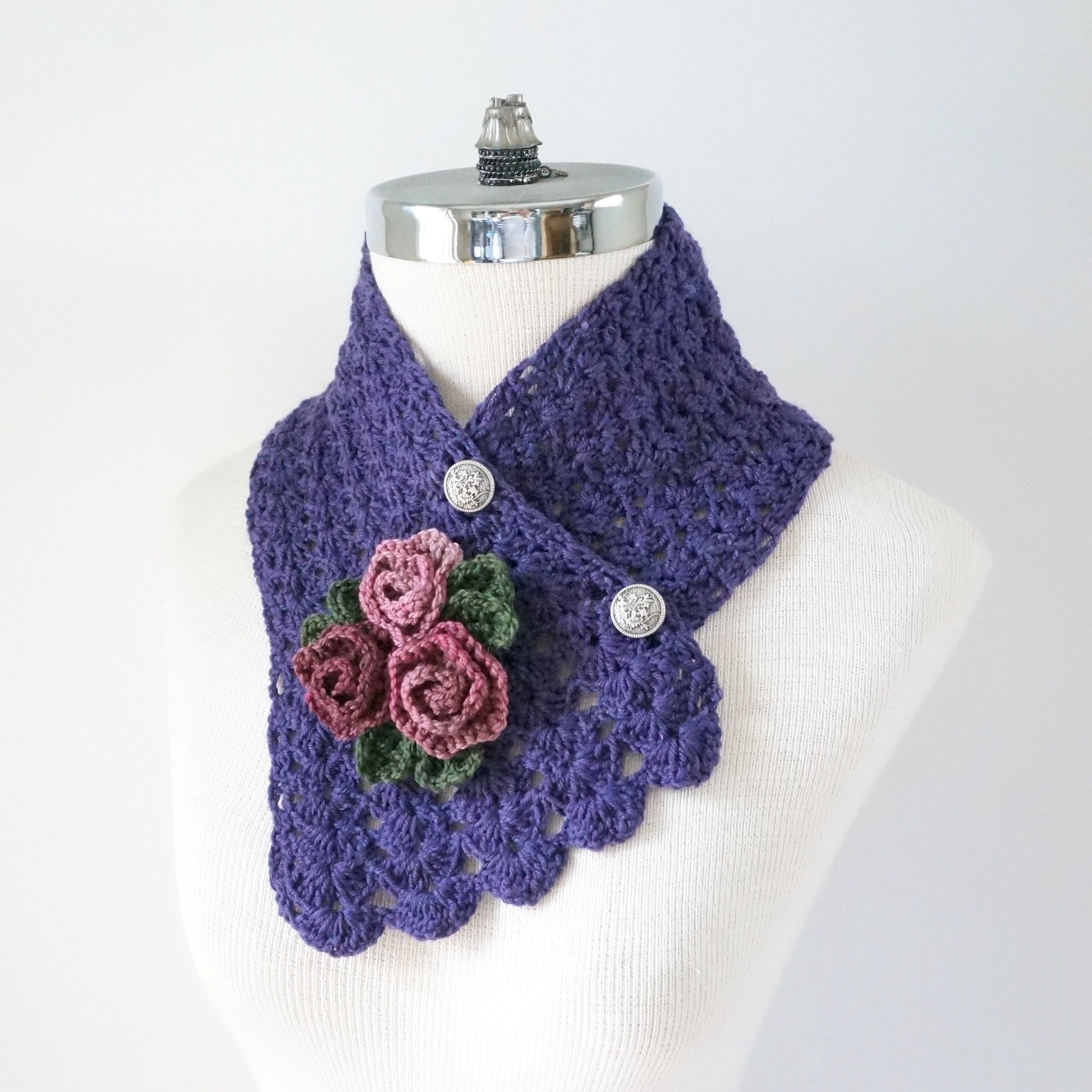 Floral Rose Bouquet Scarf Crochet Pattern, Floral Scarf Crochet Pattern ...