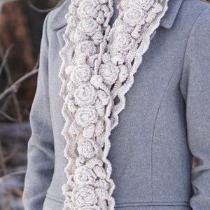 Crochet Scarf Pattern: Elegant Rose Long (X Long) Scarf Crochet Pattern ...