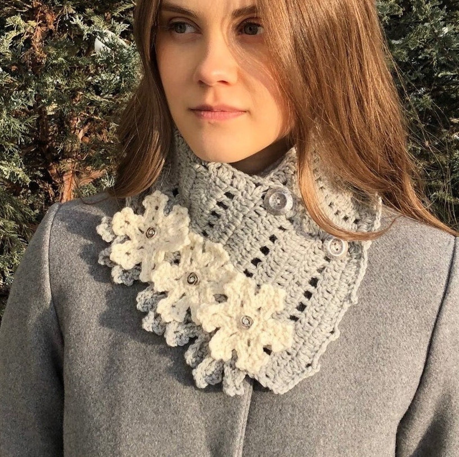 Snowfall Scarf Crochet Pattern, Snowflake Crochet Scarf Pattern ...