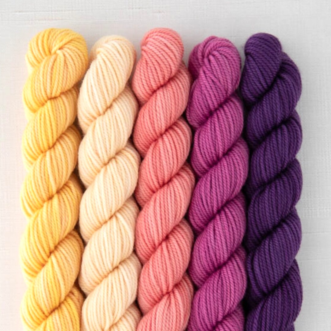 Yarn, Mini Skeins , Sock Yarn, Fingering Weight Yarn, Party of Five ...
