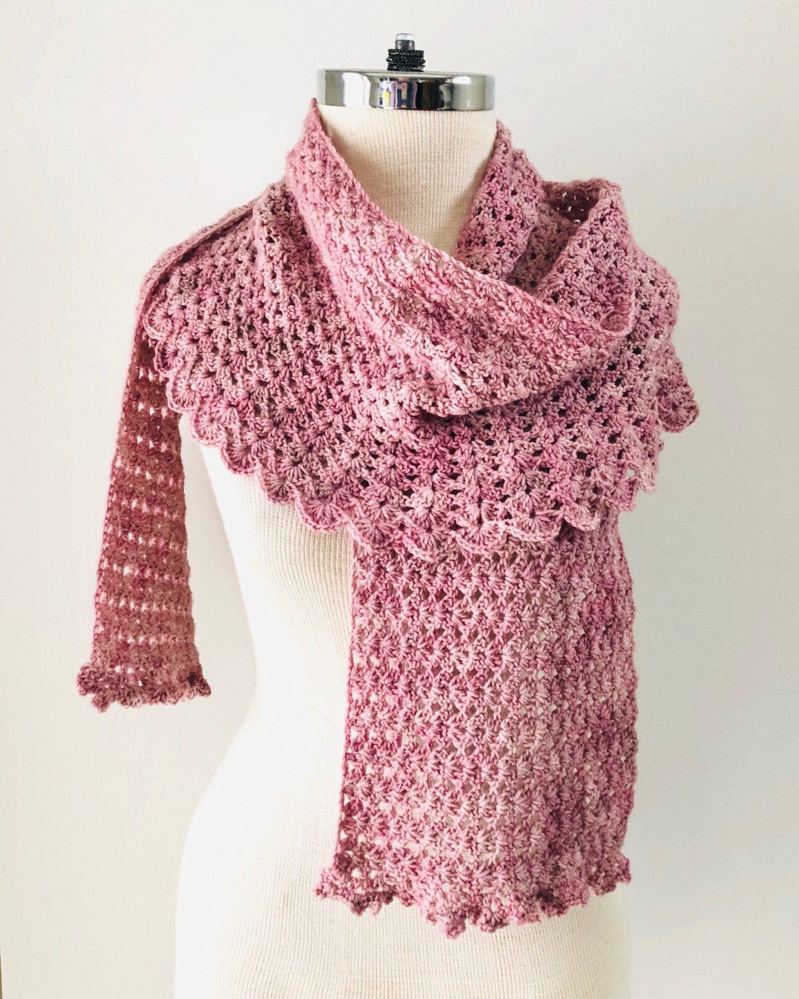 Elegant Lace Shawl Scarf Crochet Pattern, Scarf Crochet Pattern, Shawl ...