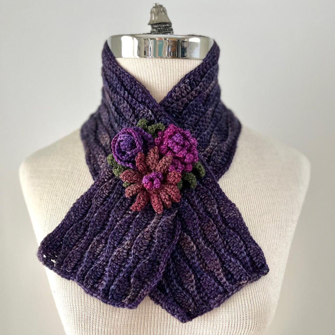 Floral Reversible Scarf Crochet Pattern, Floral Scarf Crochet Pattern ...