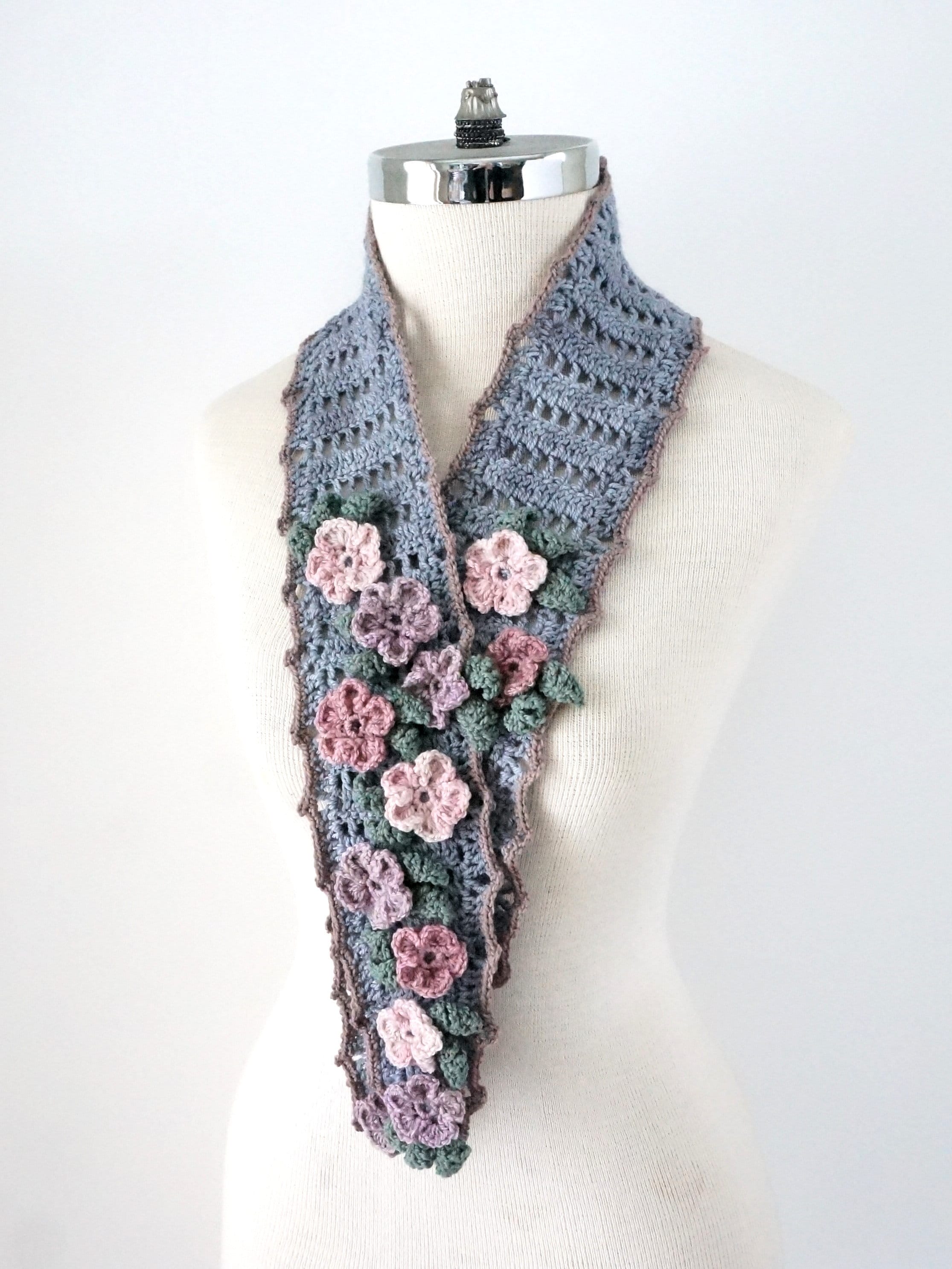 Floral Elegance Scarf Crochet Pattern, Floral Scarf Crochet Pattern ...