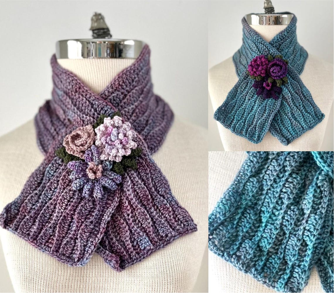 Floral Reversible Scarf Crochet Pattern, Floral Scarf Crochet Pattern ...