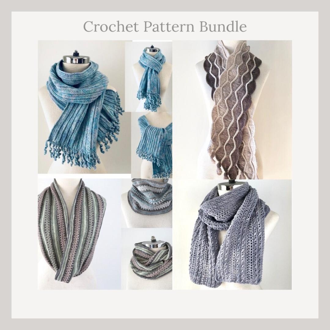 Crochet Pattern Collection #8 Natural Essence Crochet Scarf Patterns ...