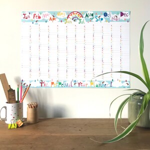 Perpetual Calendar Rainbow Wall Planner - Etsy UK