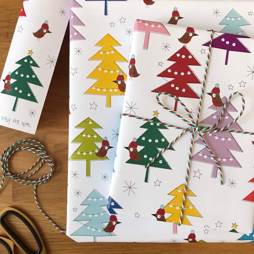 Robin Gift Wrap Bird Wrapping Paper Christmas Wrapping Paper - Etsy
